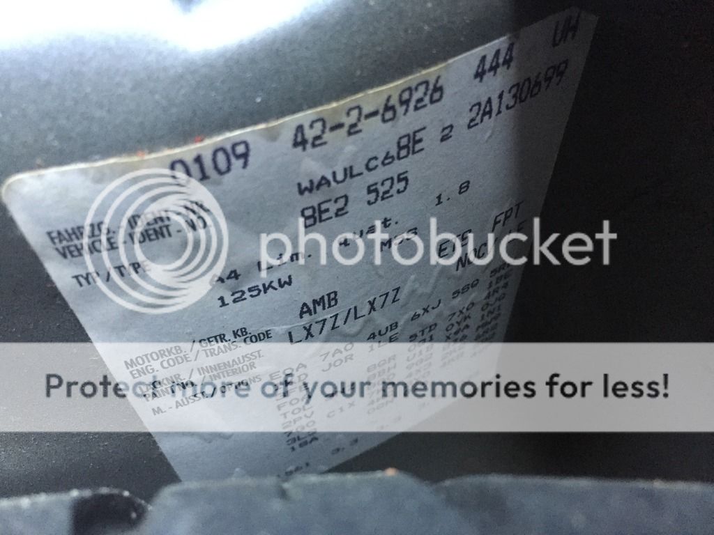 What is my transmission code? (Pic of vehicle identification card attached)