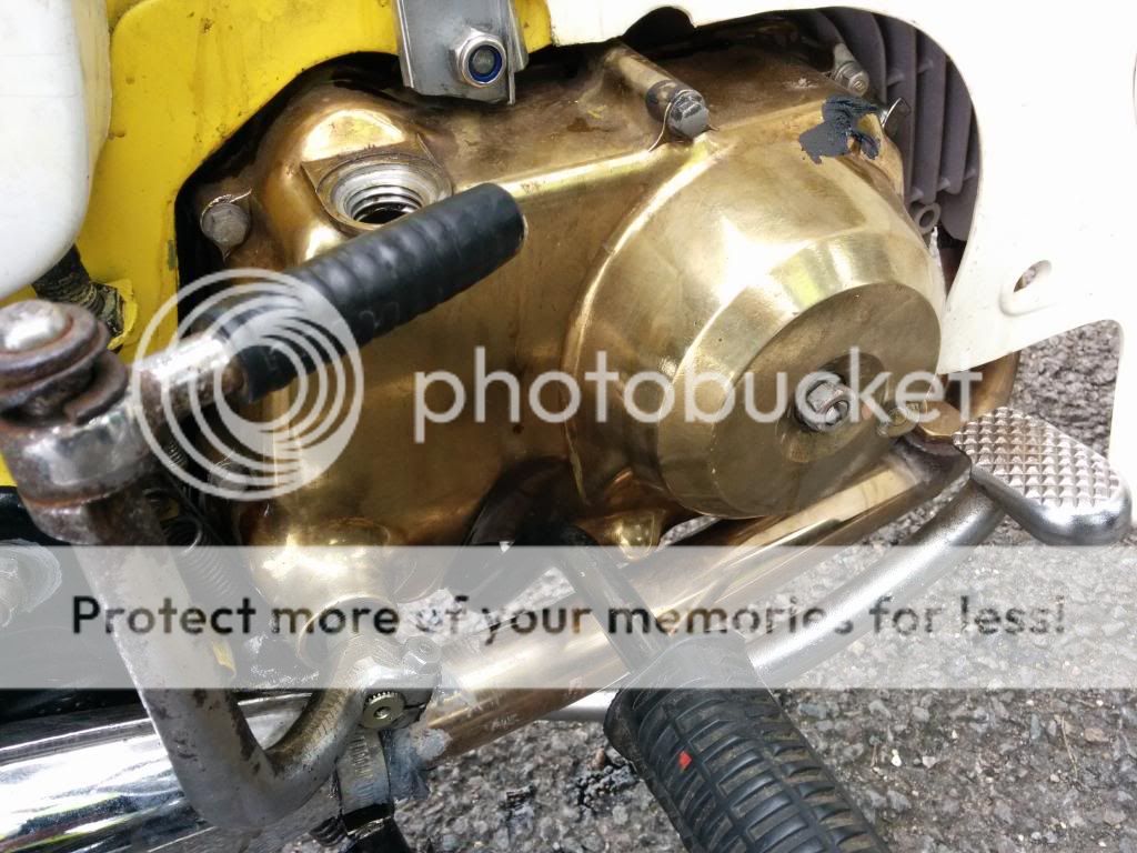 Gold engine covers. Day off experiement. - C90Club.co.uk