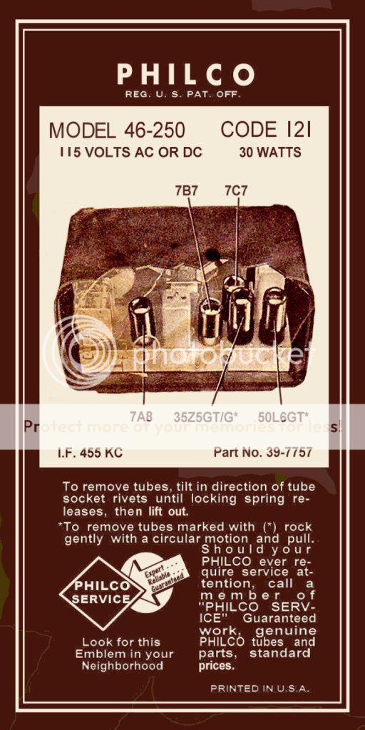 Labels for Philco 46-250 and 48-250 - Antique Radio Forums